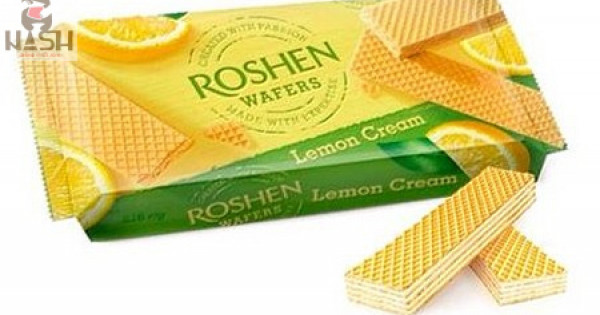 Ukrainian waffles Roshen with lemon filling buy with delivery in Europe