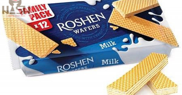 Ukrainian waffles Roshen with milk filling buy with delivery in Europe